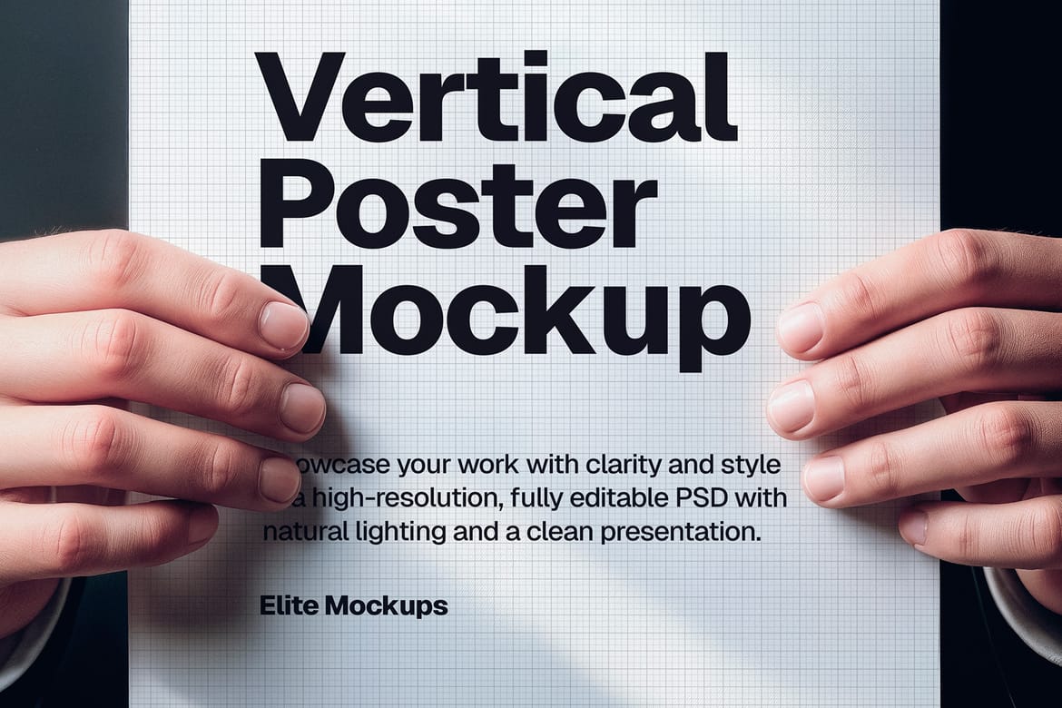 Vertical Poster Mockup PSD – Business Hand-Held Presentation | Premium ...