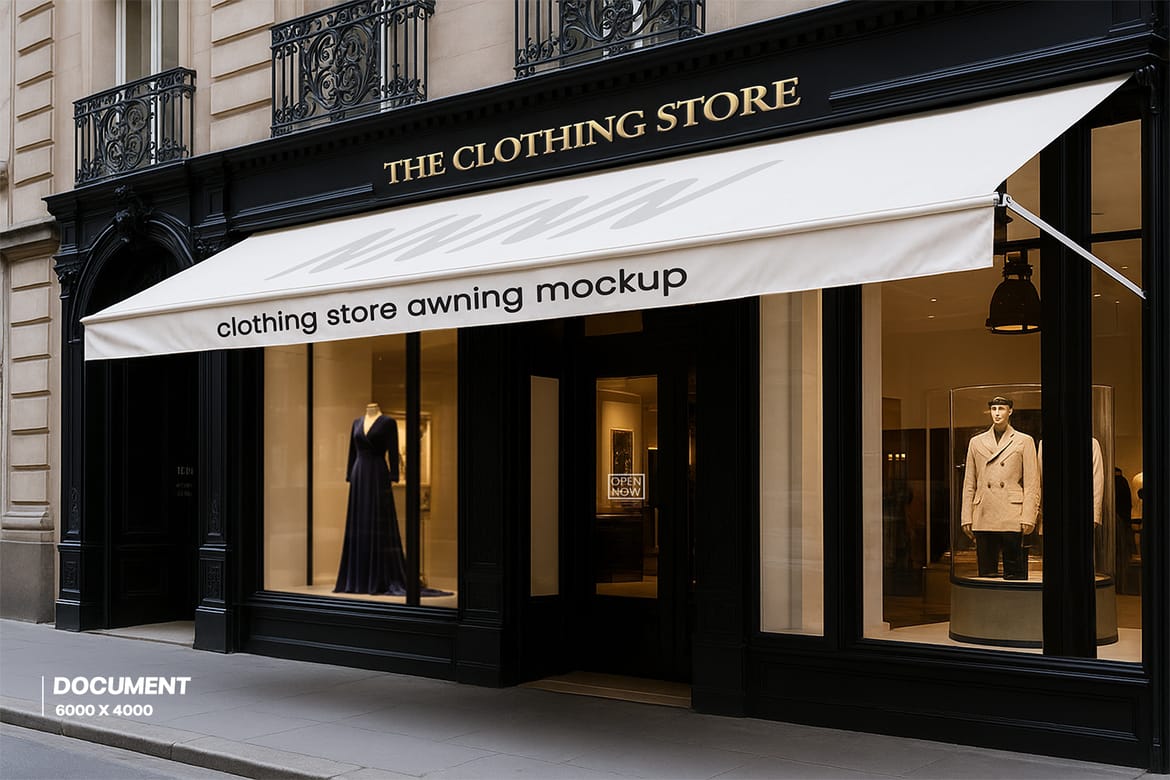 Shop Awning & Window Logo Mockup | Premium & Free PSD Mockup Store