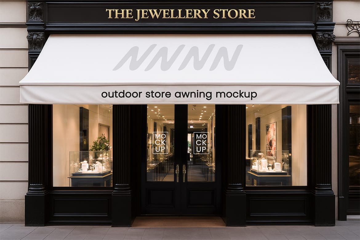 Shop Awning & Window Logo Mockup | Premium & Free PSD Mockup Store