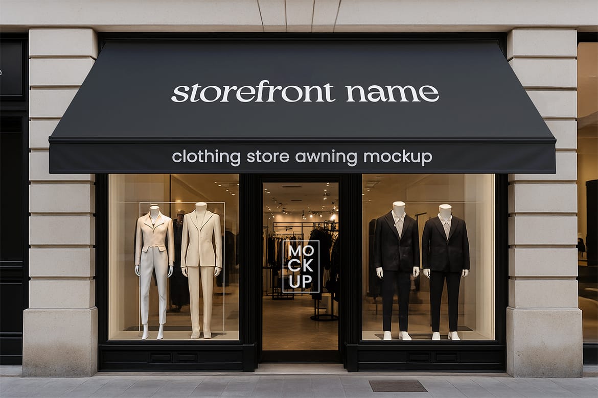Shop Awning & Window Logo Mockup | Premium & Free PSD Mockup Store