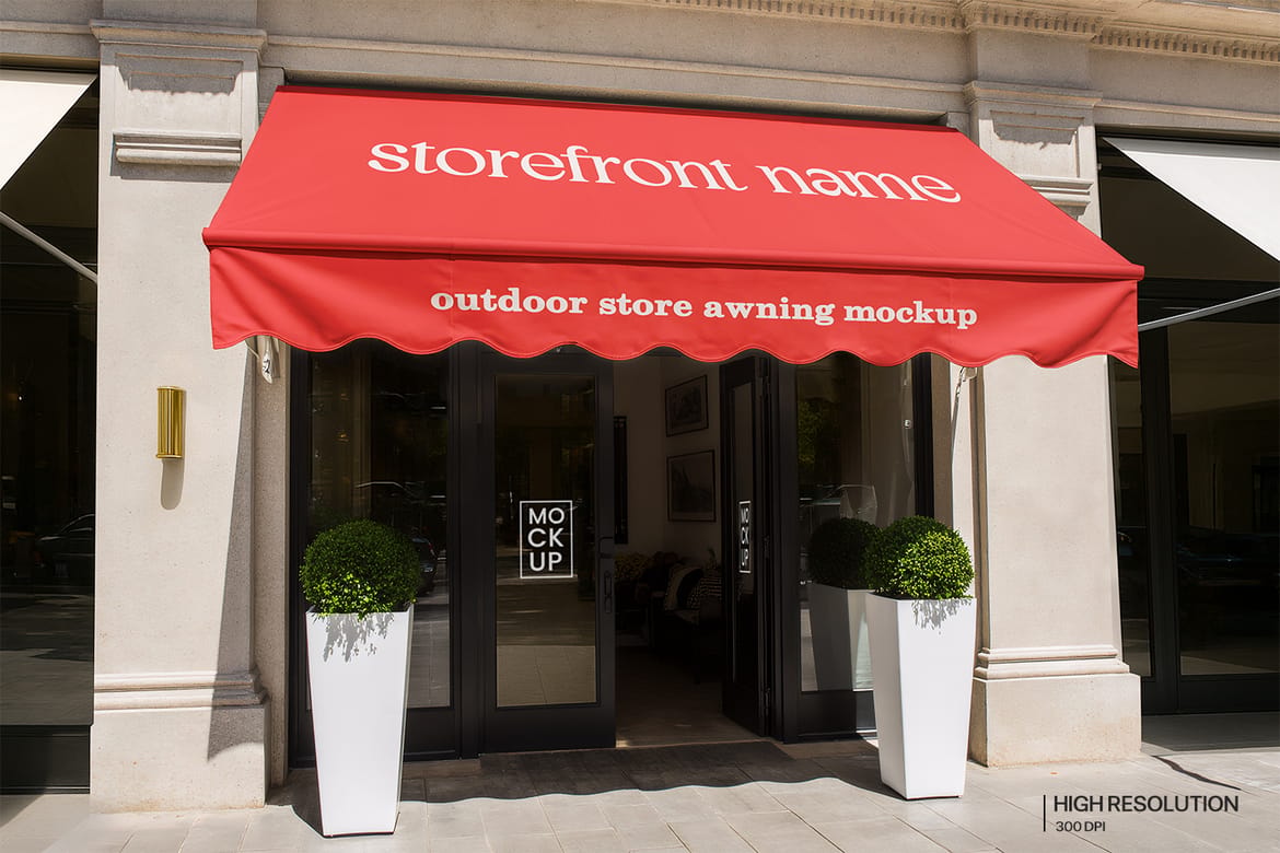 Shop Awning & Window Logo Mockup | Premium & Free PSD Mockup Store