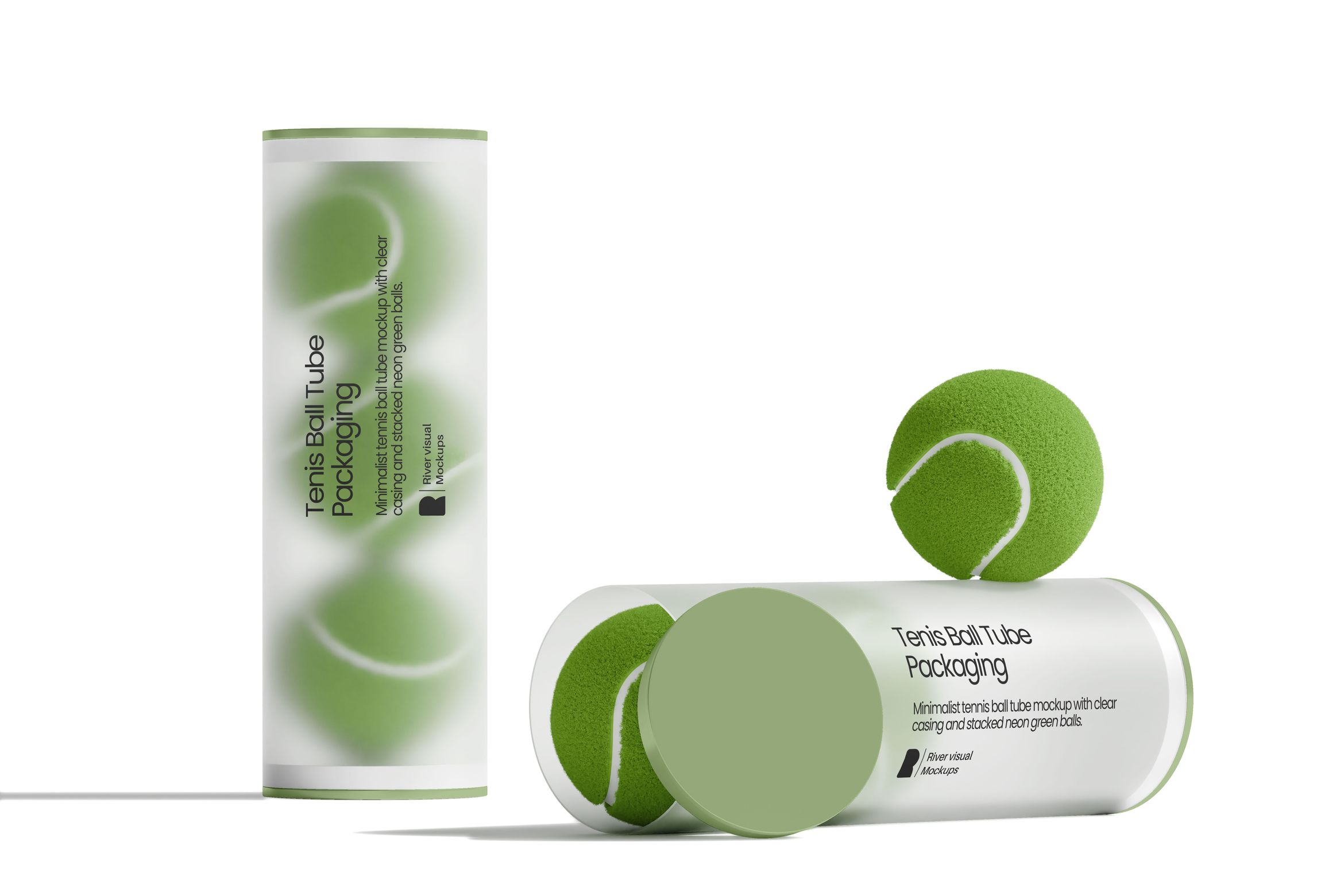 Tennis Ball Tube Packaging Free Mockup | Premium & Free PSD Mockup Store