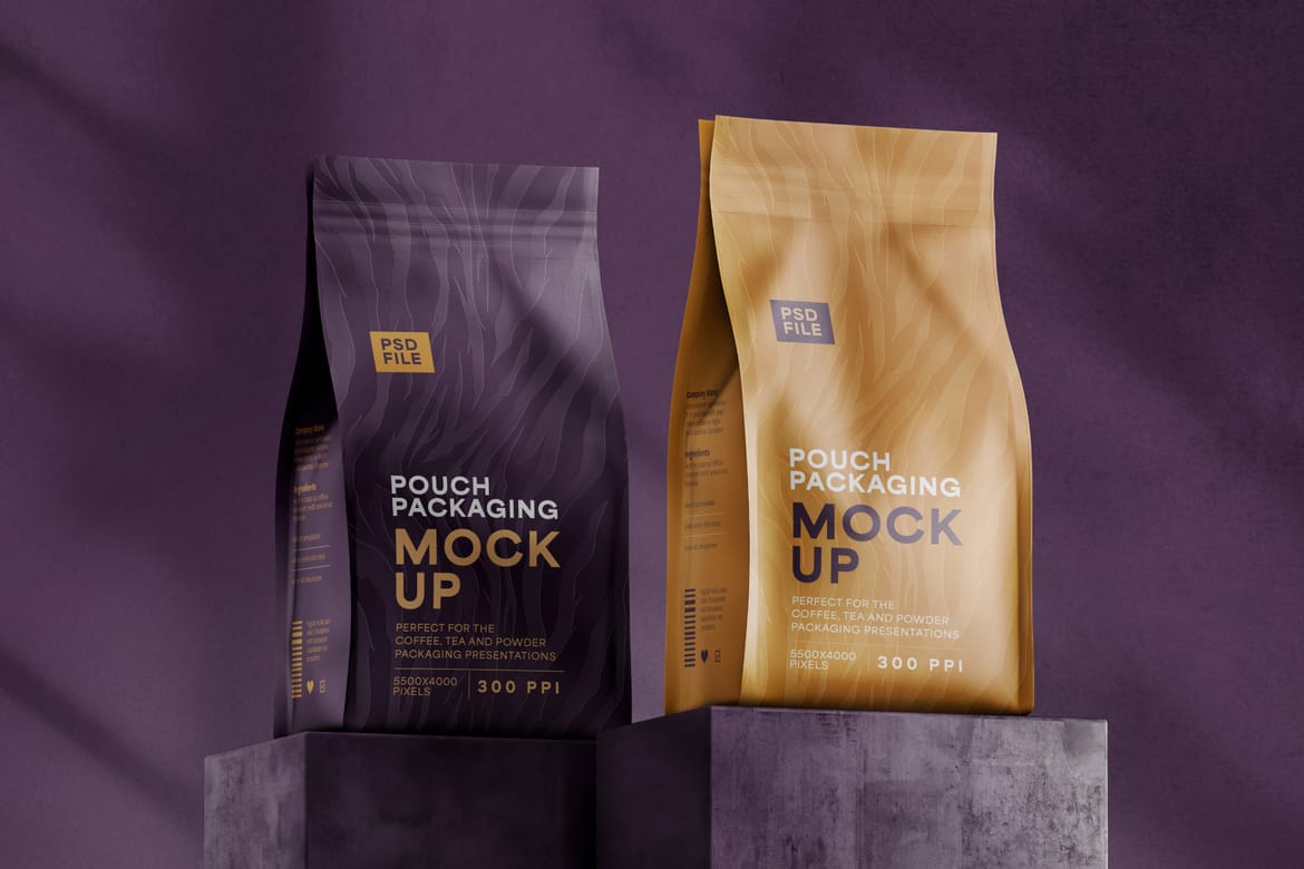 Matte Flat Bottom Pouch Packaging Mockup Set | Premium & Free PSD ...