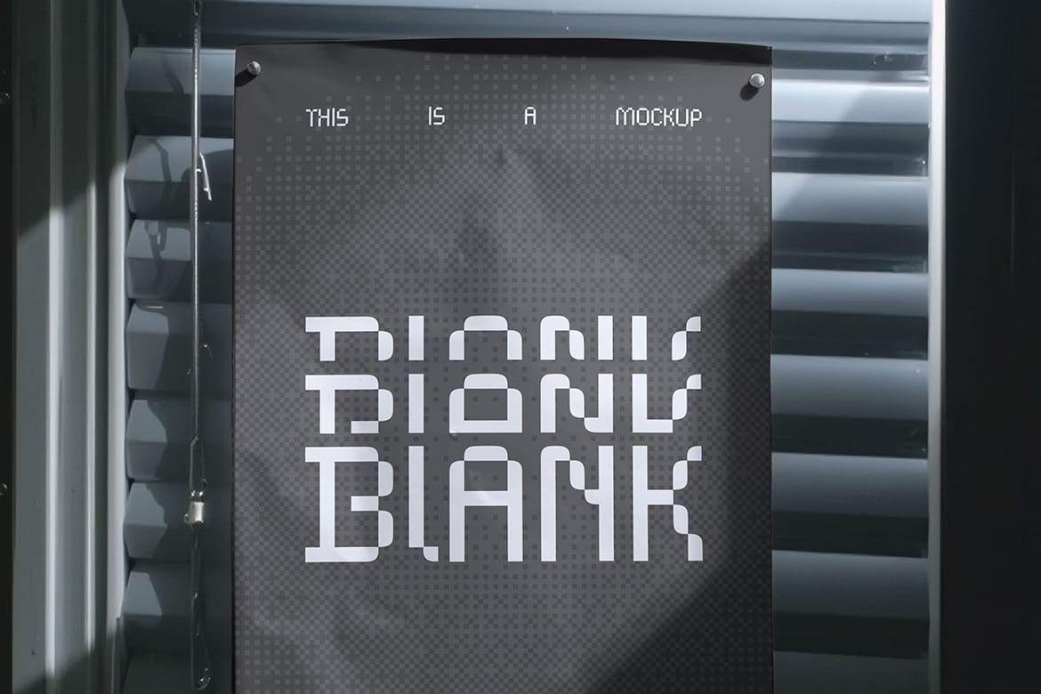 Pinhole Dark Blinds Poster Mockup | Premium & Free PSD Mockup Store