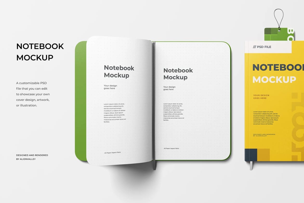 High Quality Notebook Mockup For Branding | Premium & Free PSD Mockup Store
