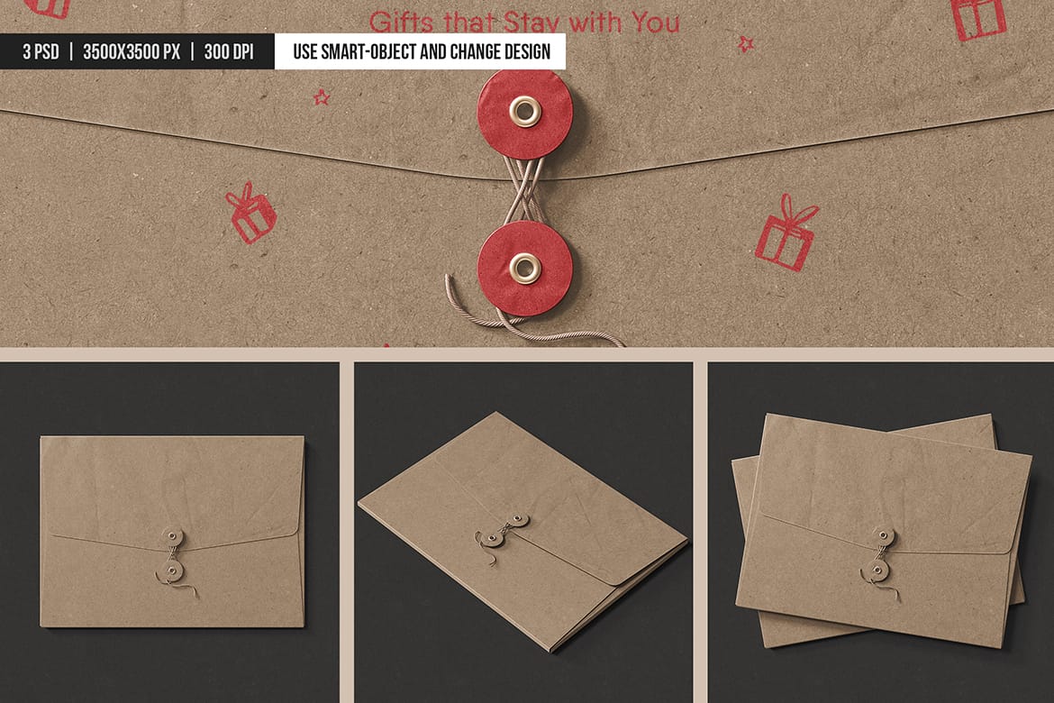 Kraft String-Tie Folder Mockup | Premium & Free PSD Mockup Store
