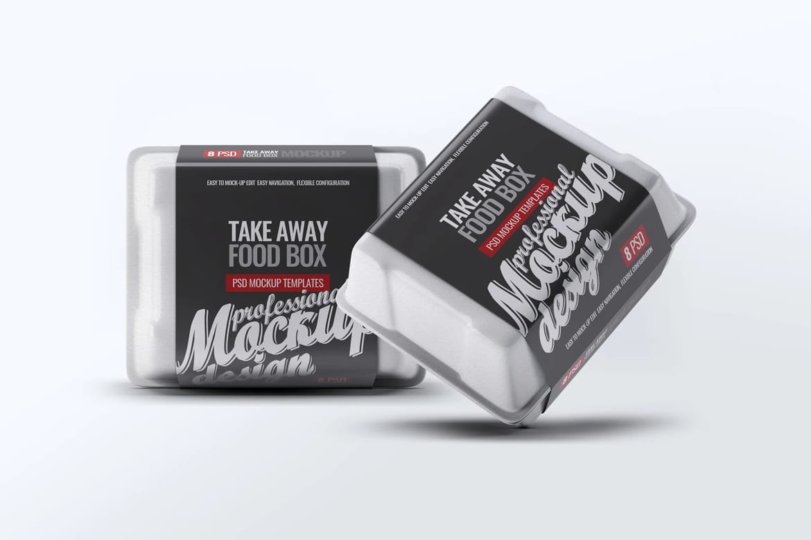 Take Away Food Box Mock-Up | Premium & Free PSD Mockup Store