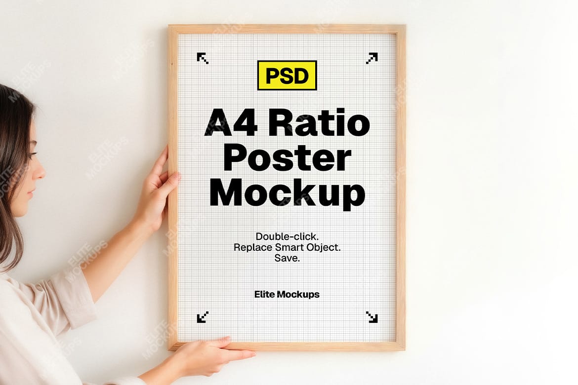 A4 Ratio Vertical Poster Mockup Set | Premium & Free PSD Mockup Store