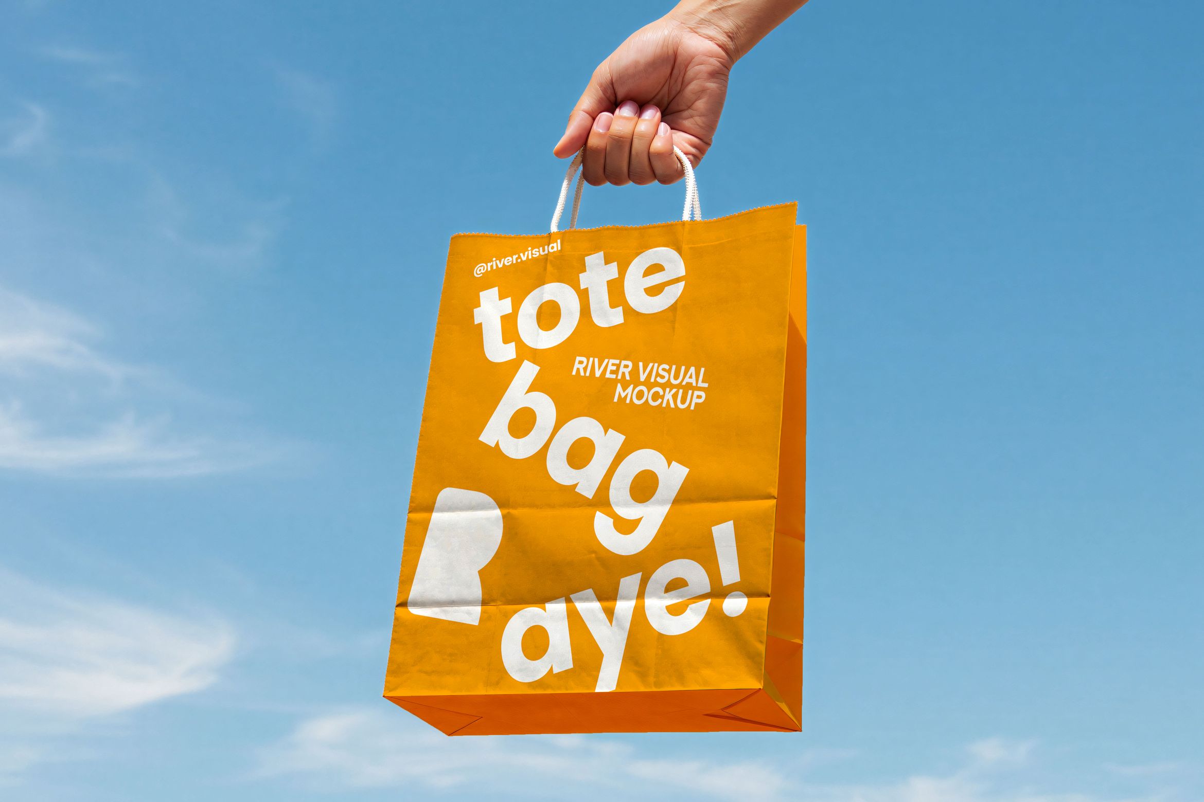 Free Paper Bag Sky Mockup | Premium & Free PSD Mockup Store