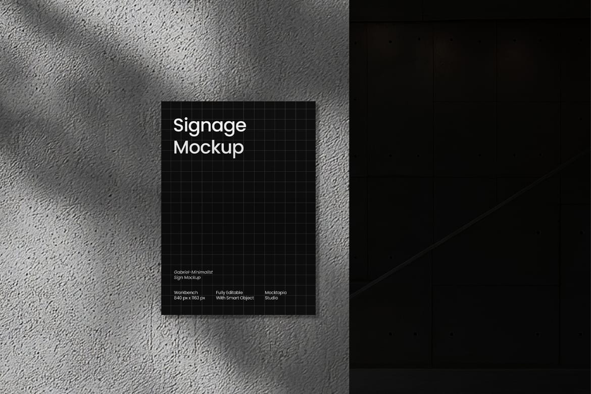Gabriel Minimalist Signage Mockup | Premium & Free PSD Mockup Store