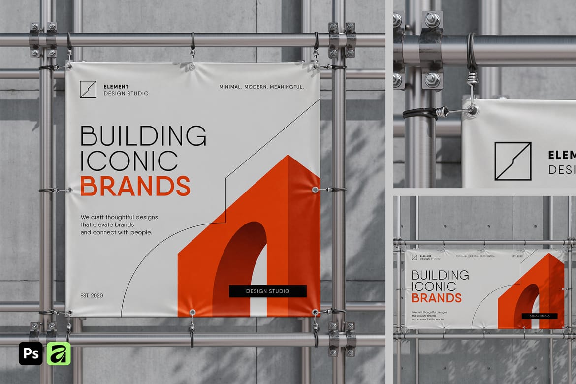 Urban Scaffolding Banner Mockup | Premium & Free PSD Mockup Store